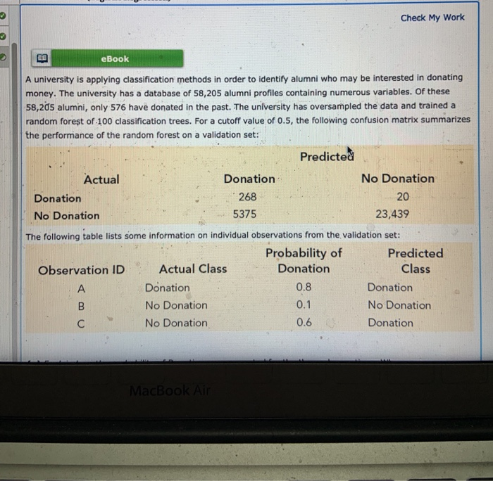 Solved Check My Work EE eBook A university is applying | Chegg.com