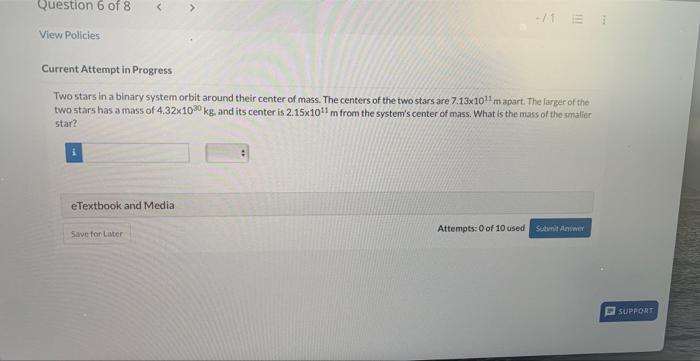 Solved Two stars in a binary system orbit around their | Chegg.com