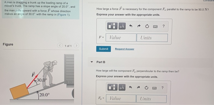 Solved LOS A man is dragging a trunk up the loading ramp of | Chegg.com