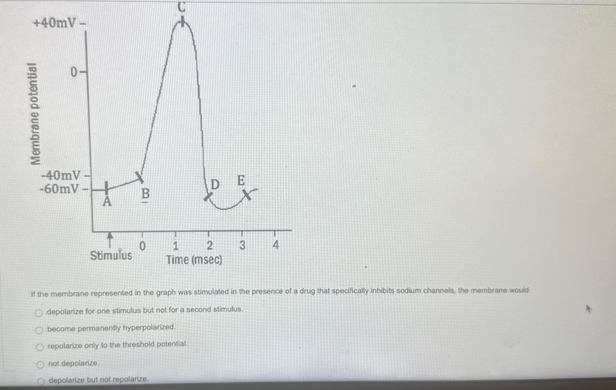Solved If the membrane represented in the graph was | Chegg.com