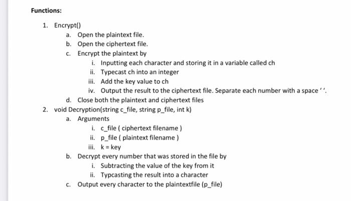 Solved Instructions: Part 1: Create a cryptography class | Chegg.com