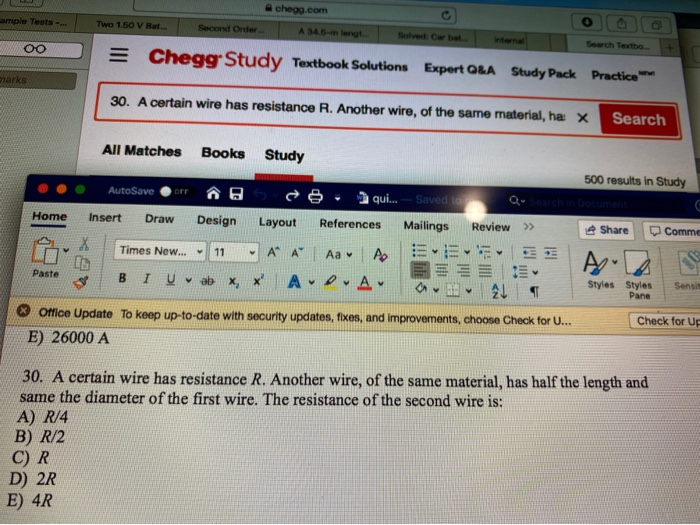 Solved chegg.com mple Tests -... Two 1.50 V Bat Second Order | Chegg.com