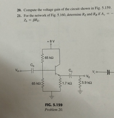 Solved Compute the voltage gain of the circuit shown in Fig. | Chegg.com