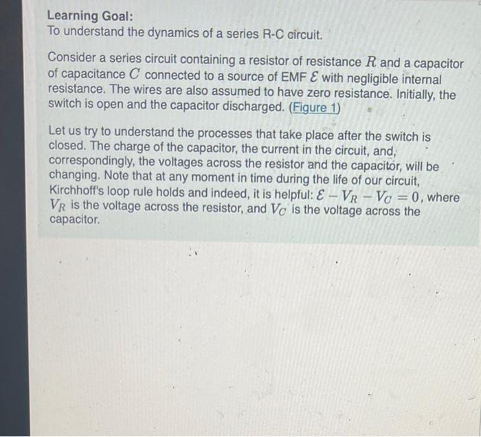 Solved Learning Goal: To understand the dynamics of a series | Chegg.com