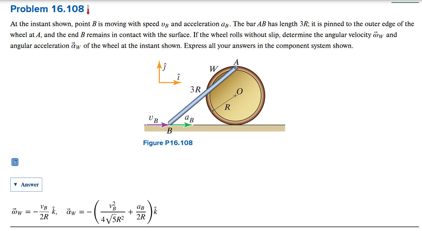 Solved Problem 16.108At ﻿the instant shown, point B is | Chegg.com