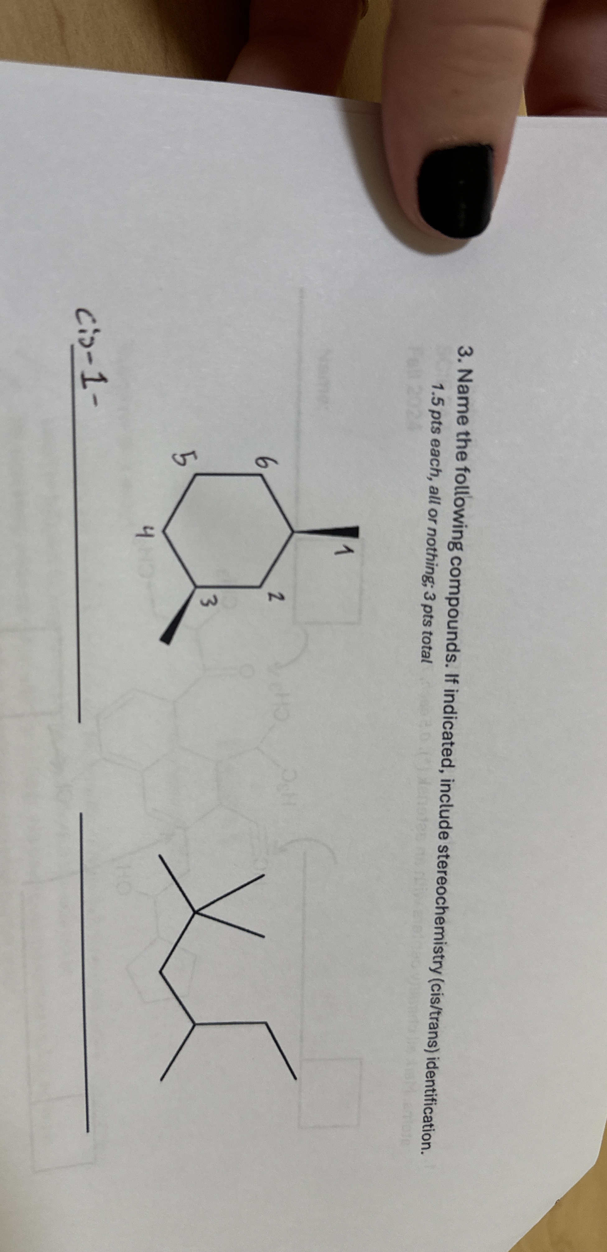 Solved Name the following compounds. If indicated, include | Chegg.com