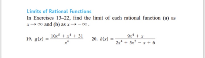 Solved Limits of Rational Functions In Exercises 13–22, find | Chegg.com