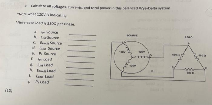 Solved 4. Calculate all voltages, currents, and total power | Chegg.com