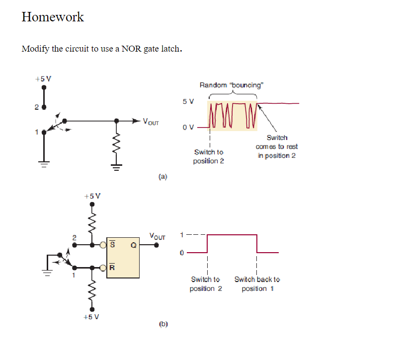 Solved HomeworkModify the circuit to use a NOR gate | Chegg.com