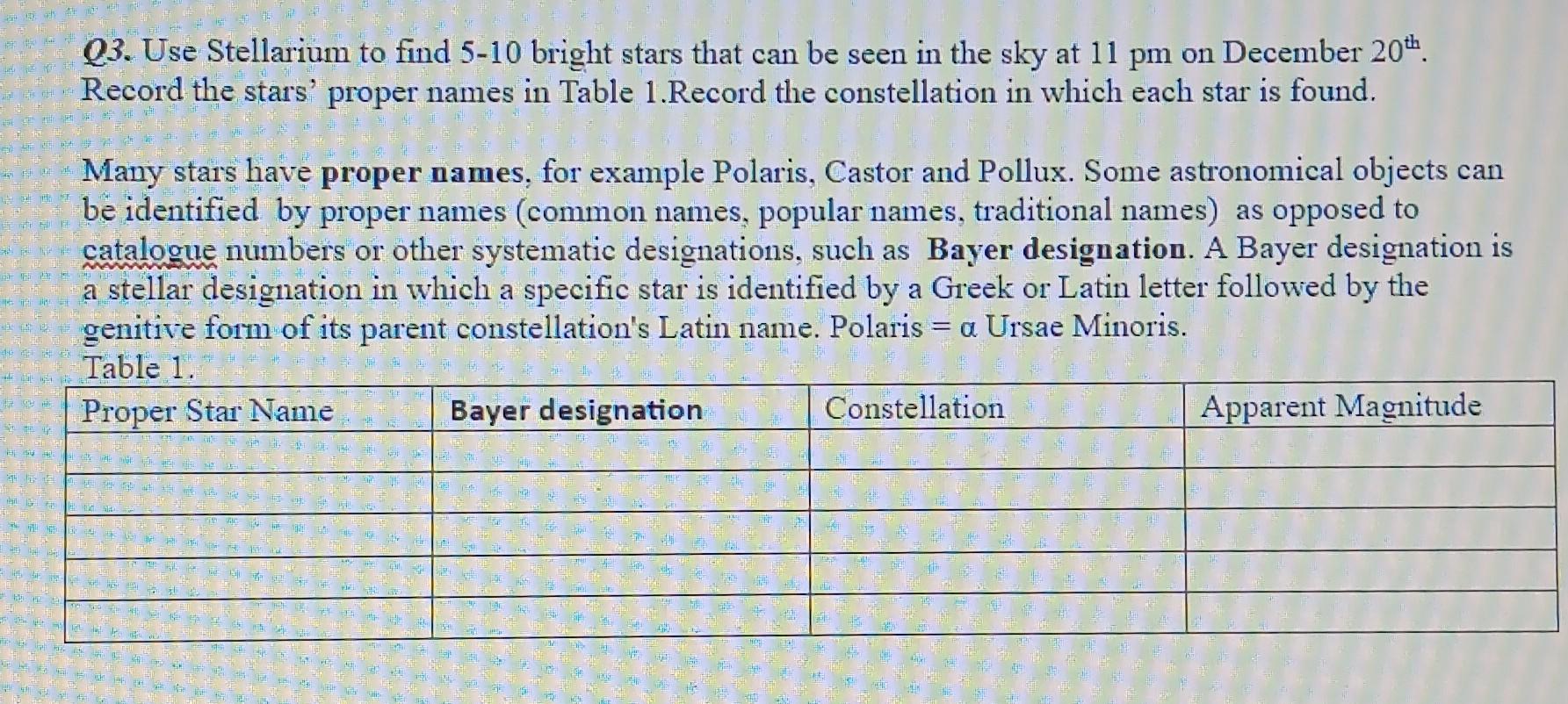Solved Introduction to the night sky fill in the blanks | Chegg.com