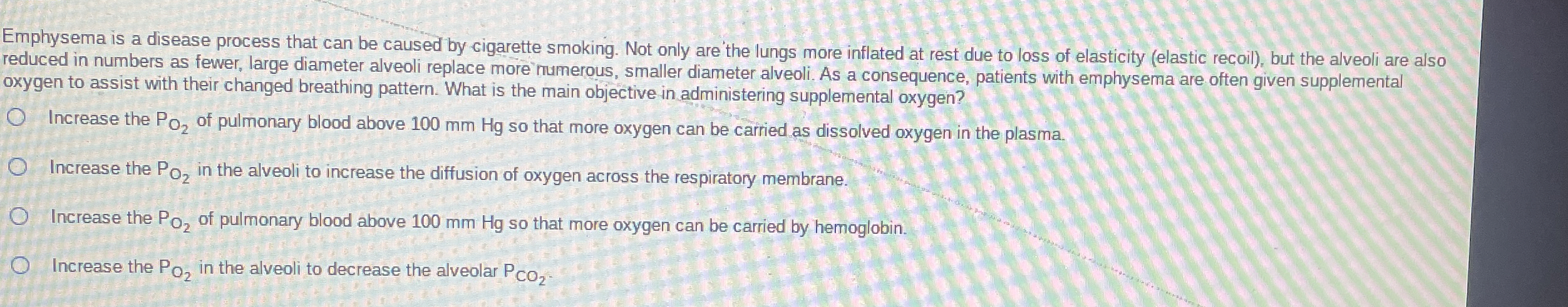 Solved Emphysema is a disease process that can be caused by | Chegg.com