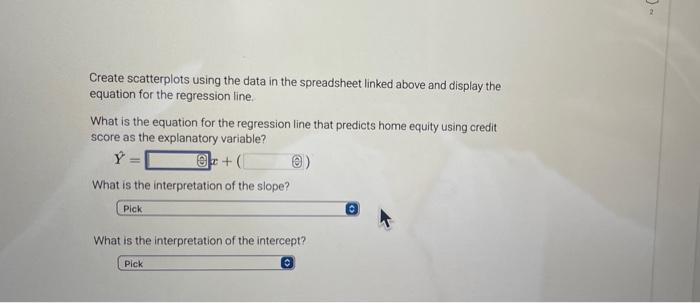 Create scatterplots using the data in the spreadsheet | Chegg.com