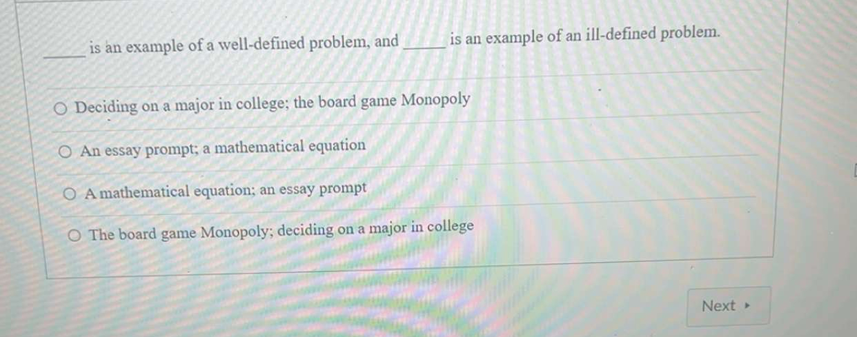 Solved is an example of a well-defined problem, and is an | Chegg.com