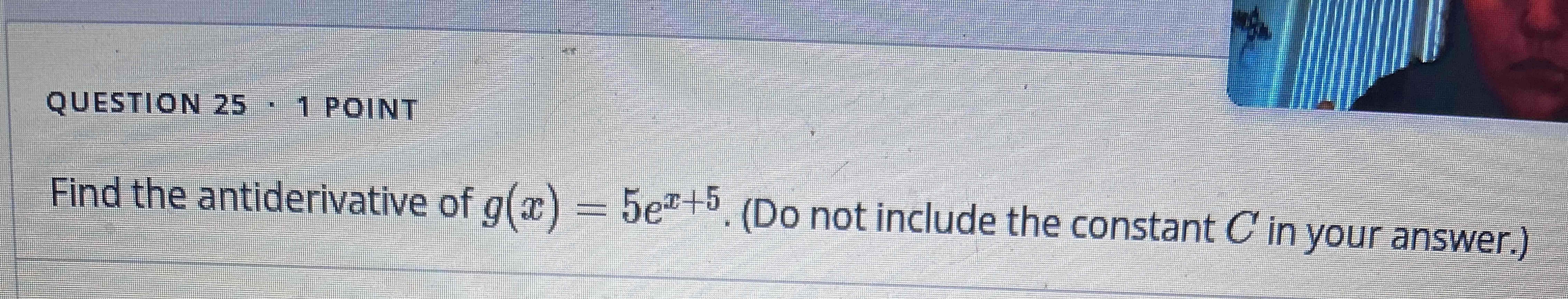 Solved QUESTION 25 1 ﻿POINTFind the antiderivative | Chegg.com