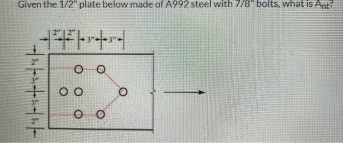 Solved Given the 1/2" plate below made of A992 steel with | Chegg.com