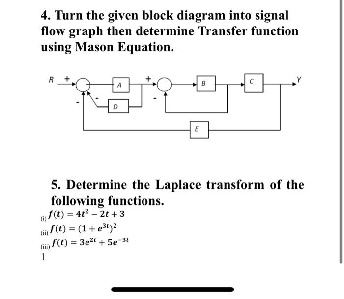 Solved 4. Turn the given block diagram into signal flow | Chegg.com