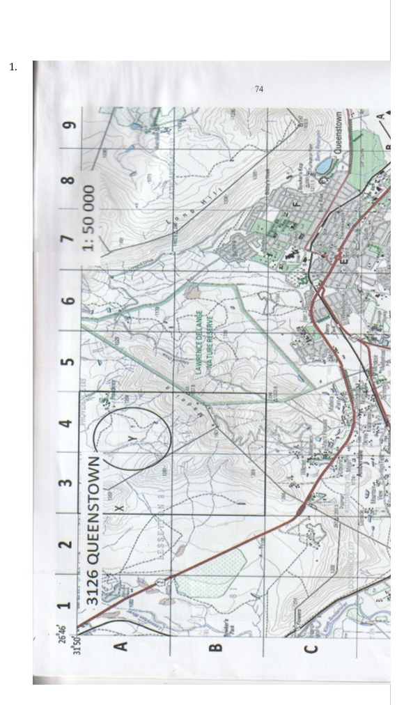 Solved 1.1. ﻿Refer to the topographical map of Queenstown to | Chegg.com