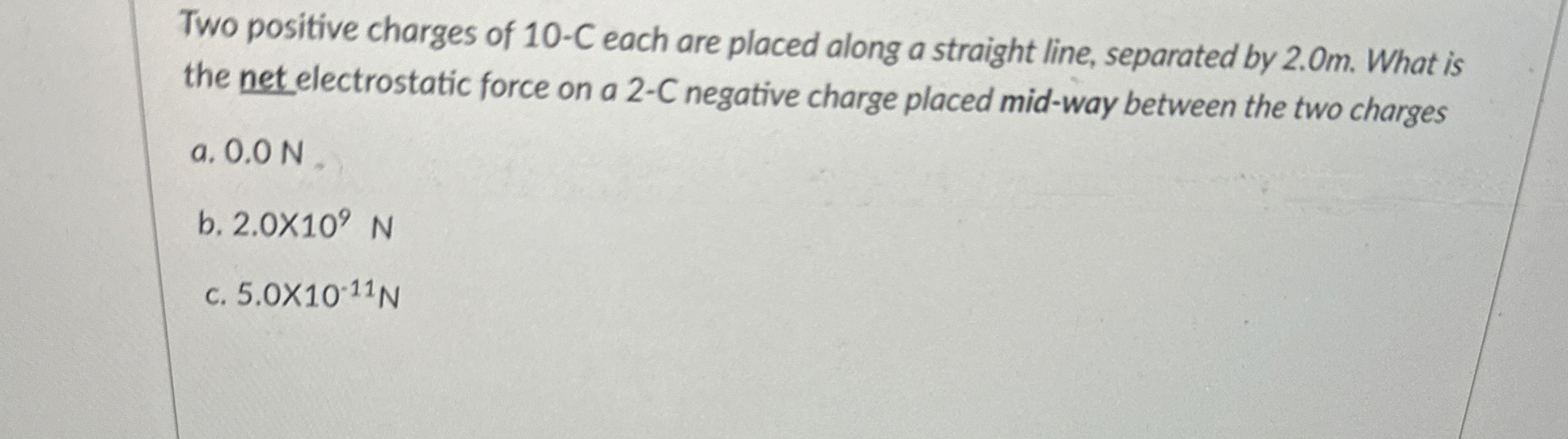 Solved Two positive charges of 10-C ﻿each are placed along a | Chegg.com