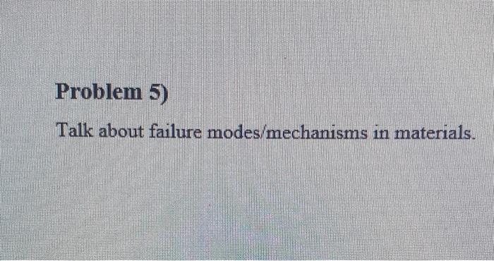 Solved Talk about failure modes/mechanisms in materials. | Chegg.com