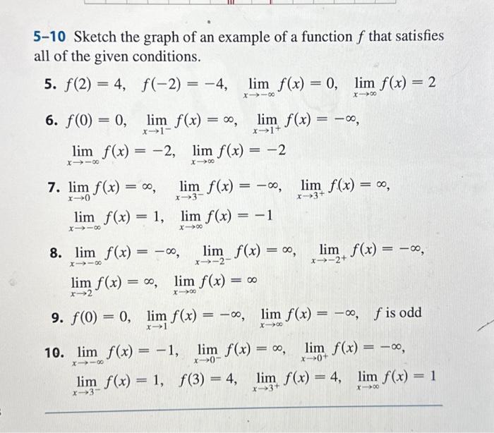 Solved 5-10 Sketch the graph of an example of a function f | Chegg.com