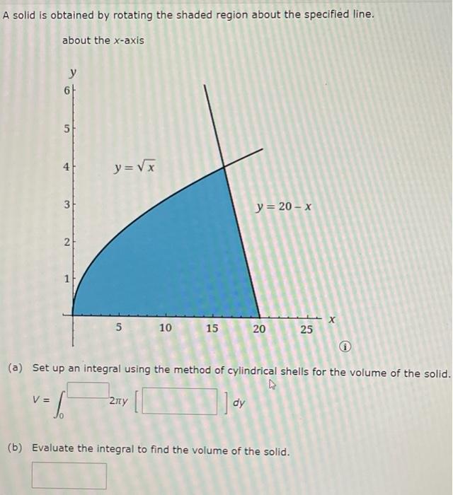 Solved A solid is obtained by rotating the shaded region | Chegg.com