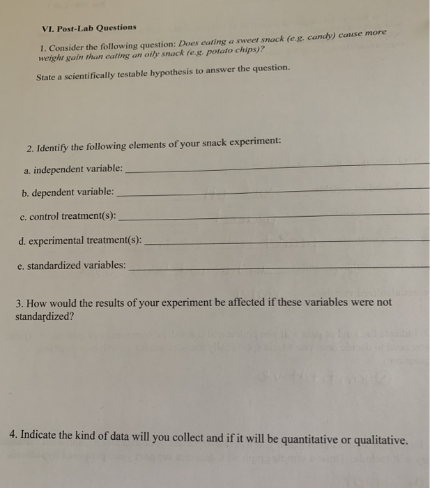 Solved VI. Post-Lab Questions 1. Consider the following | Chegg.com