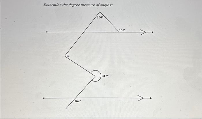 Solved Determine the degree measure of angle x : | Chegg.com