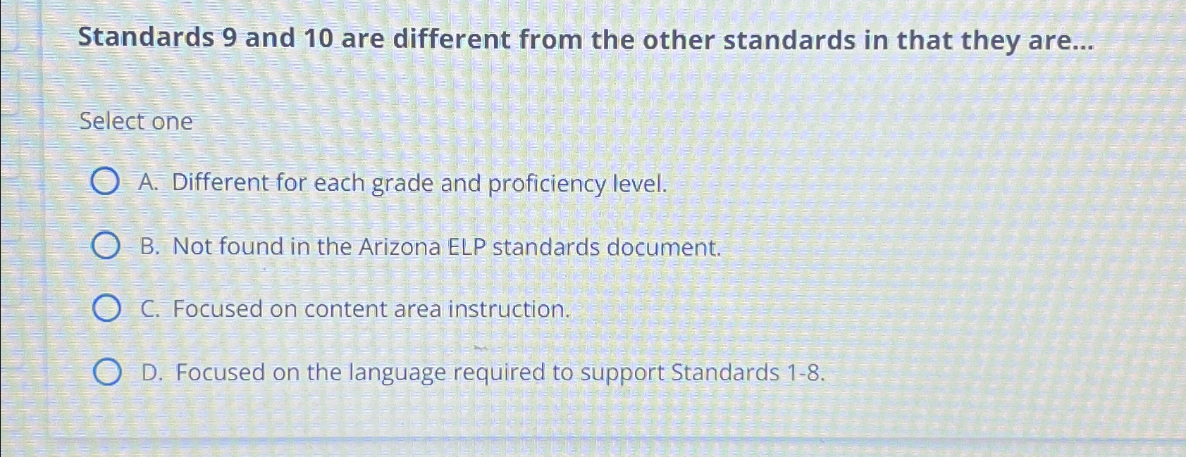 Solved Standards 9 ﻿and 10 ﻿are different from the other | Chegg.com