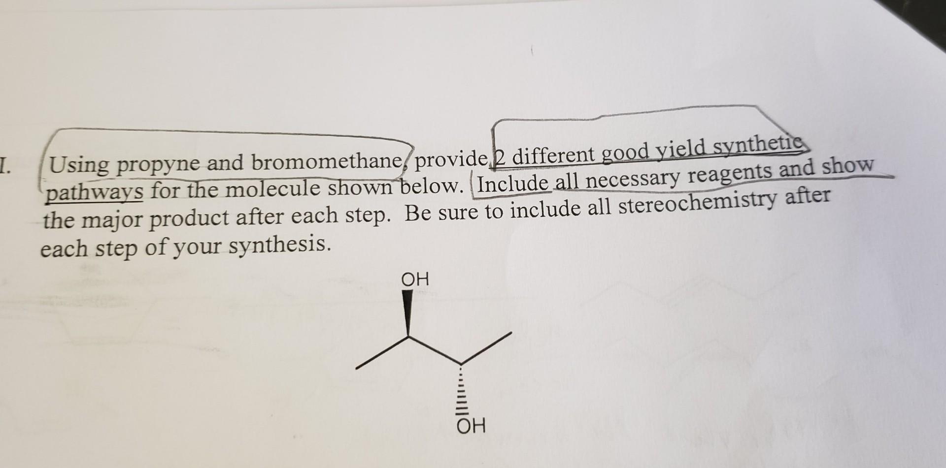 Solved Using propyne and bromomethane, provide 2 different | Chegg.com
