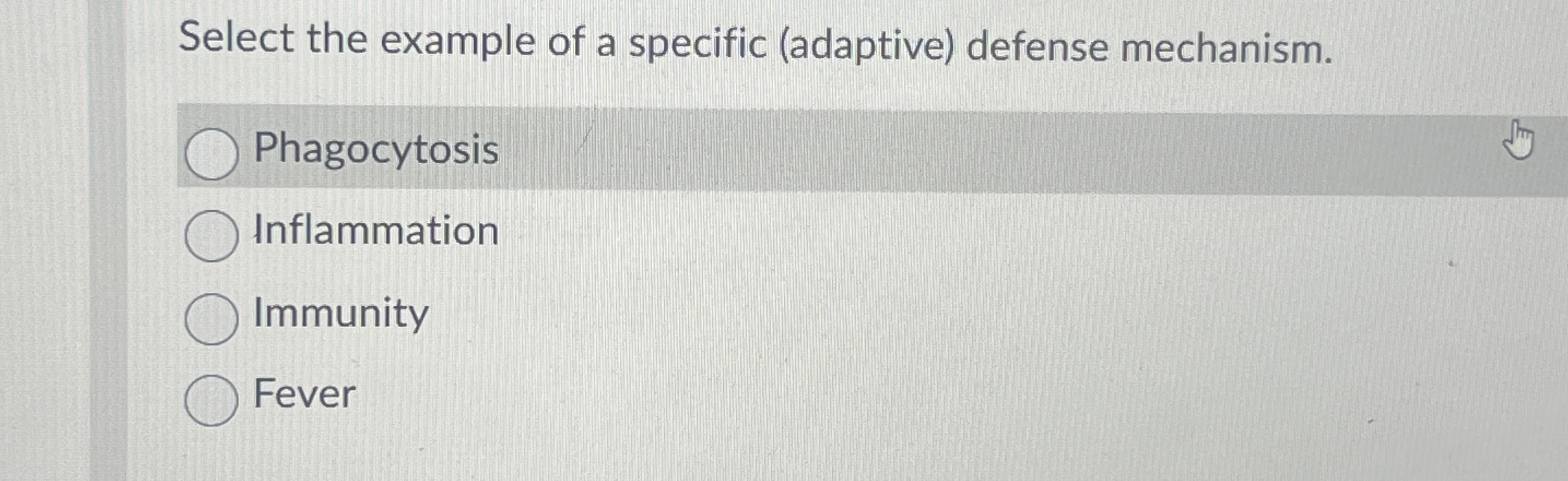 Solved Select the example of a specific (adaptive) ﻿defense | Chegg.com