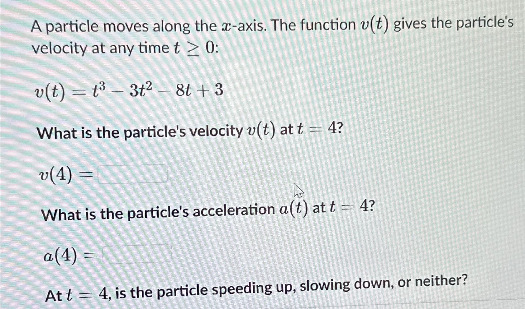 Solved A particle moves along the x-axis. The function v(t) | Chegg.com