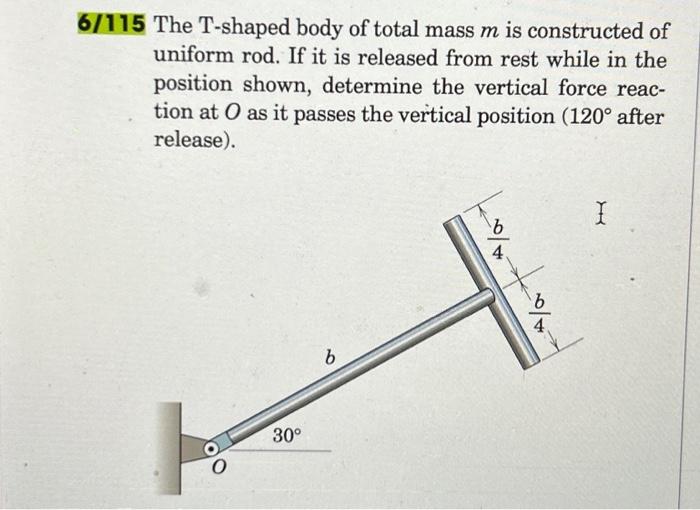 115 The T-shaped body of total mass m is constructed | Chegg.com