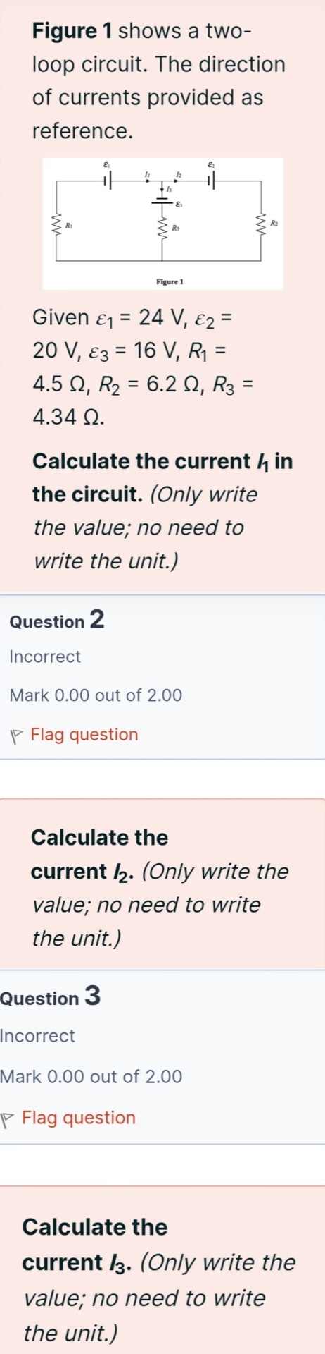 Solved Figure 1 ﻿shows a twoloop circuit. The direction of | Chegg.com