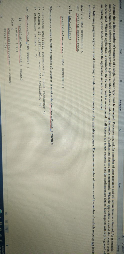 # Select pboard Font Paragraph Styles Editing Assume | Chegg.com