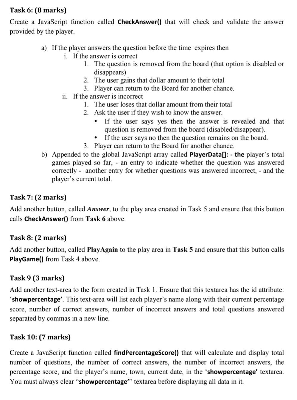 Solved Task 1: (6 marks) Create a new HTML page called | Chegg.com