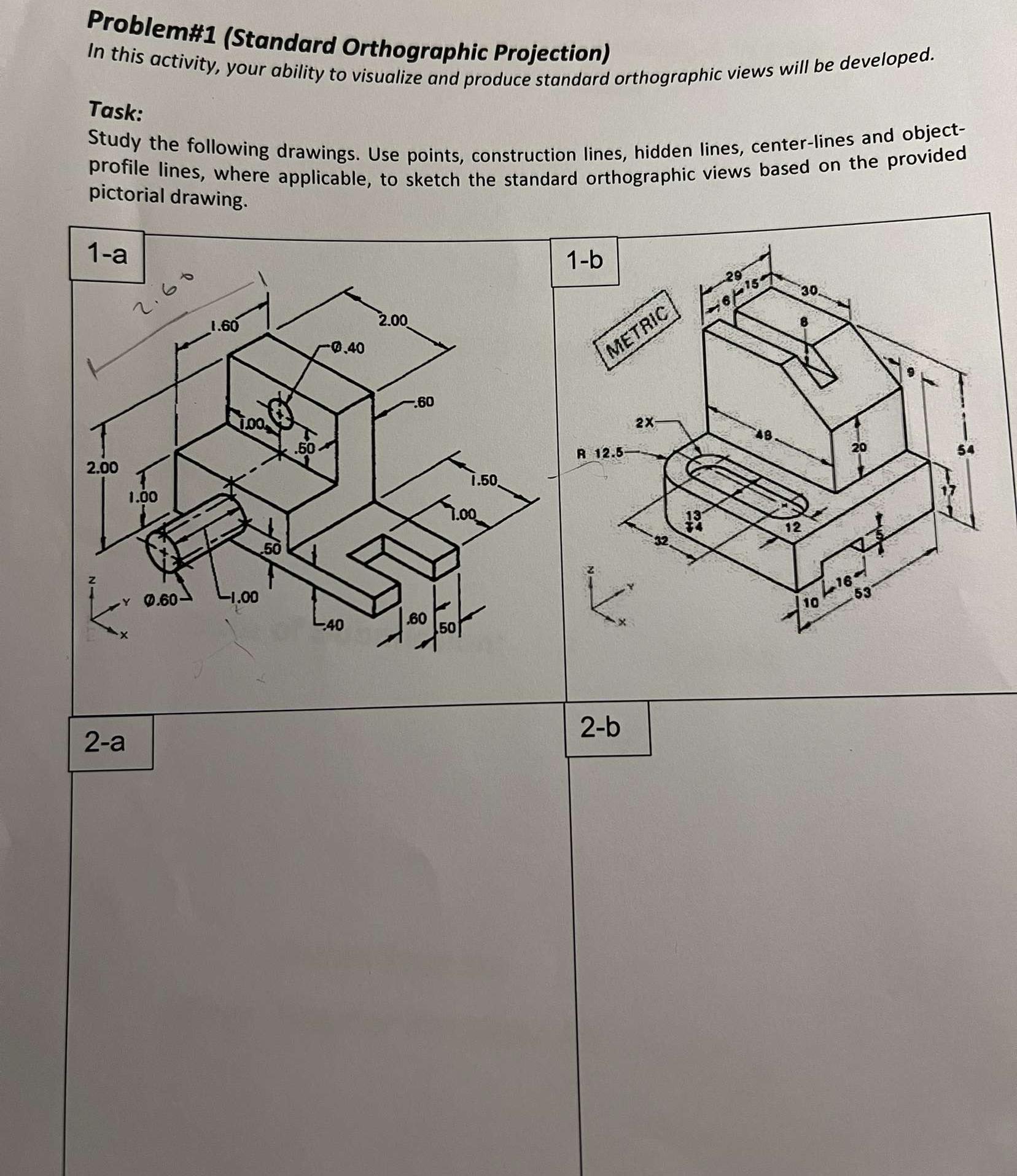 Solved Problem#1 (Standard Orthographic Projection)In this | Chegg.com