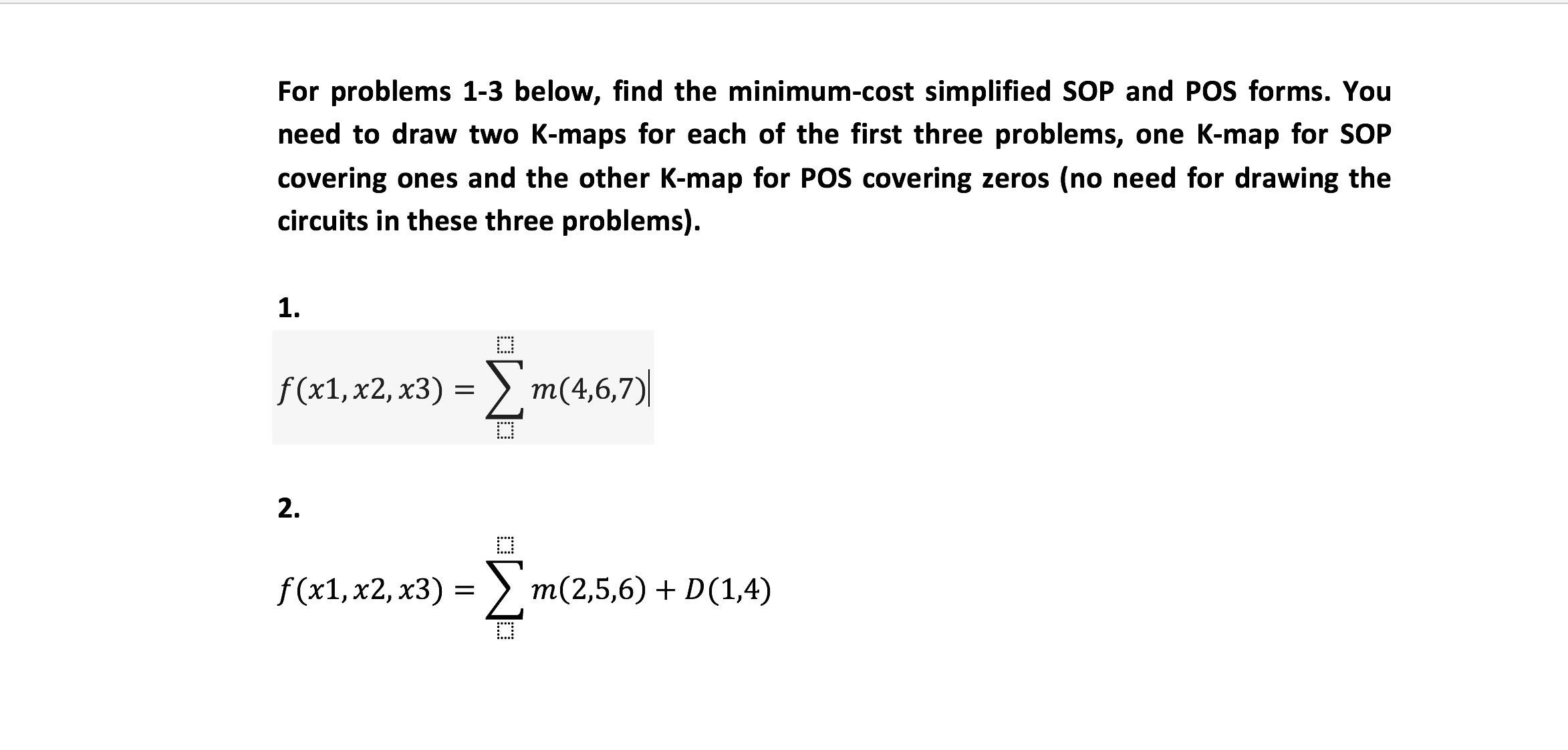 Solved For problems 1-3 ﻿below, find the minimum-cost | Chegg.com