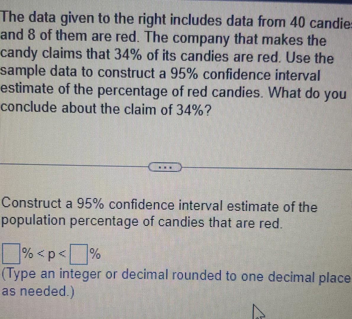 Solved The data given to the right includes data from 40 | Chegg.com