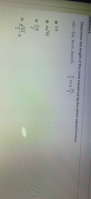 Solved Question 6 Determine the length of the curve traced | Chegg.com