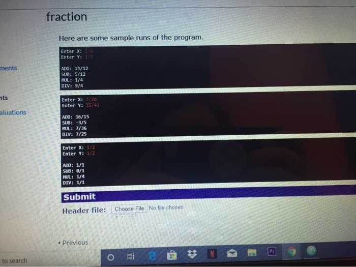 Solved Fraction Fraction Implement A New Struct Based Data 