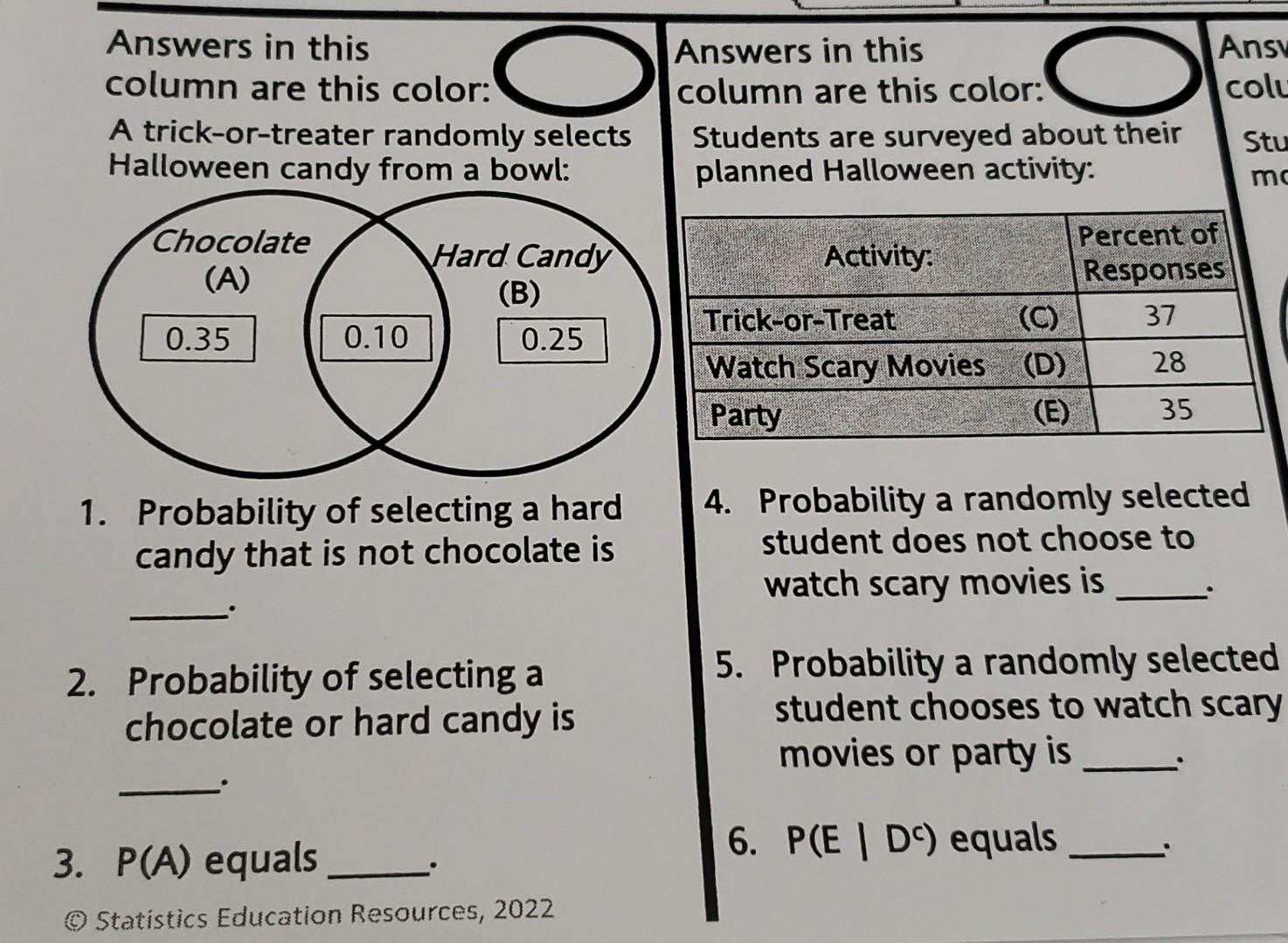 Solved Answers in this column are this color: A | Chegg.com