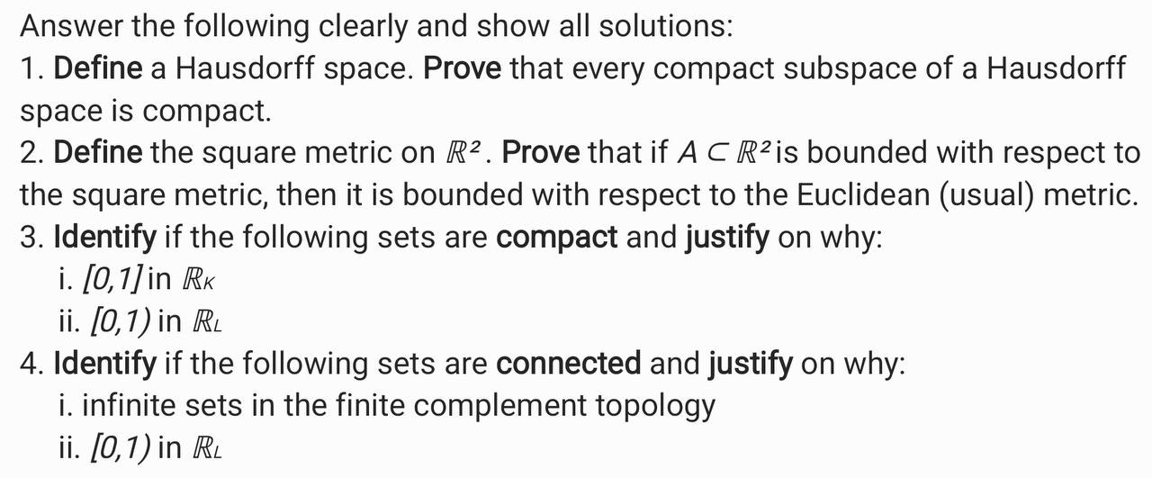 Solved Answer the following clearly and show all | Chegg.com