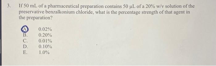 Solved If 50 mL of a pharmaceutical preparation contains | Chegg.com