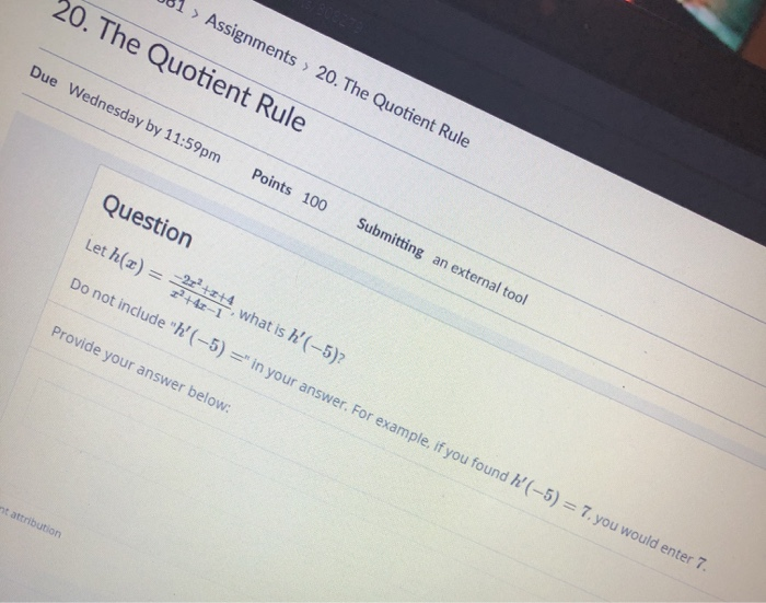 Solved 20. The Quotient Rule > Assignments > 20. The | Chegg.com
