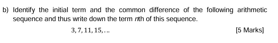 Solved b) ﻿Identify the initial term and the common | Chegg.com
