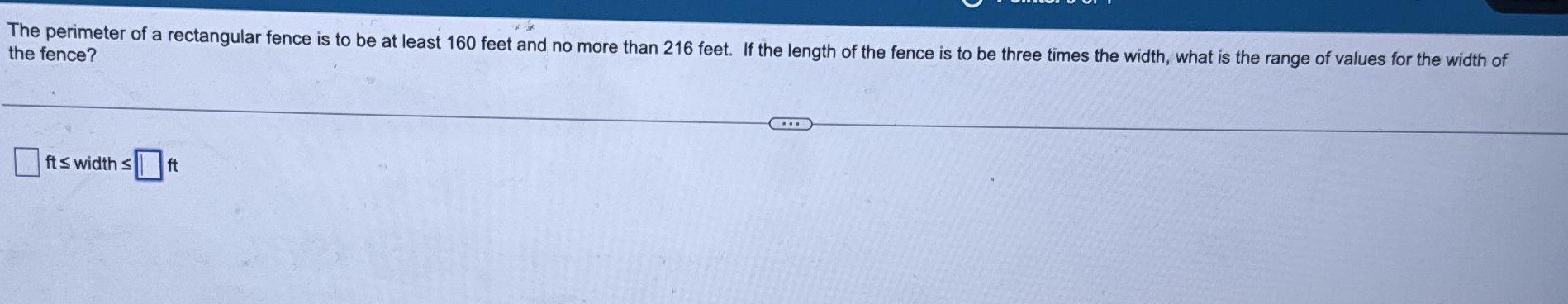 Solved The perimeter of a rectangular fence is to be at | Chegg.com