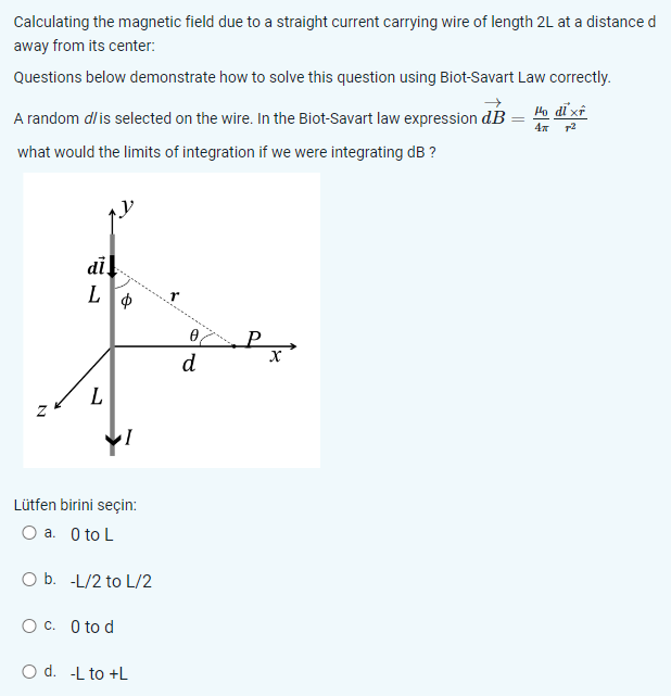 Solved Calculating the magnetic field due to a straight | Chegg.com