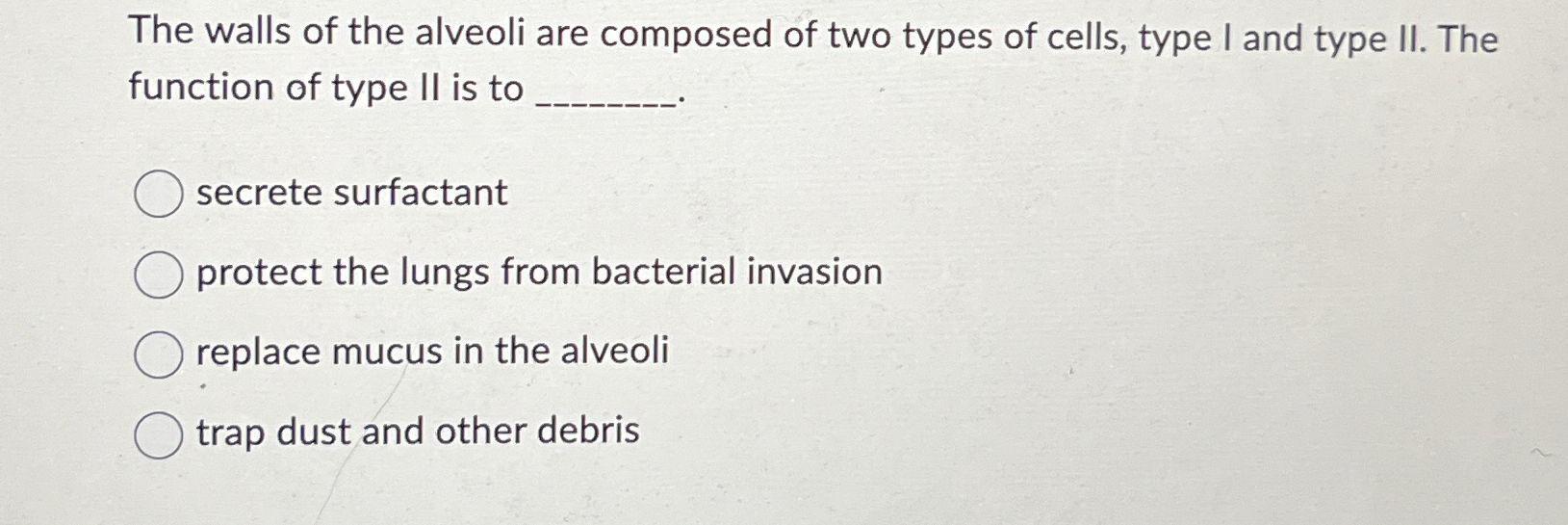 Solved The walls of the alveoli are composed of two types of | Chegg.com