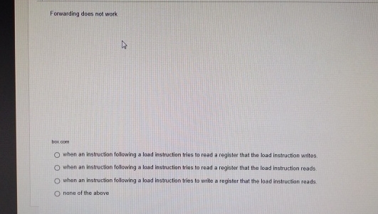Solved Forwarding does not workbox oomwhen an instruction | Chegg.com