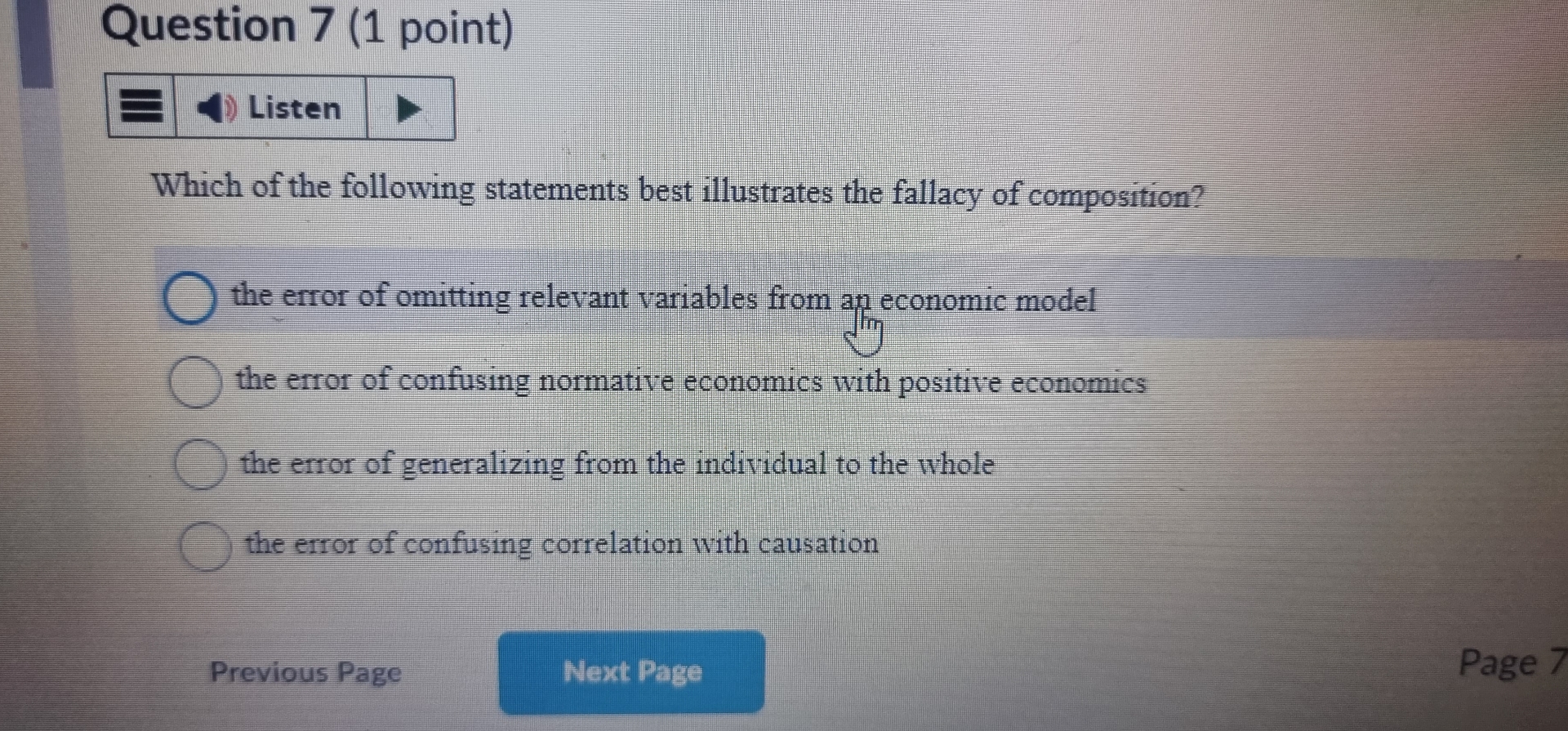 Solved Question 7 (1 ﻿point)Which of the following | Chegg.com